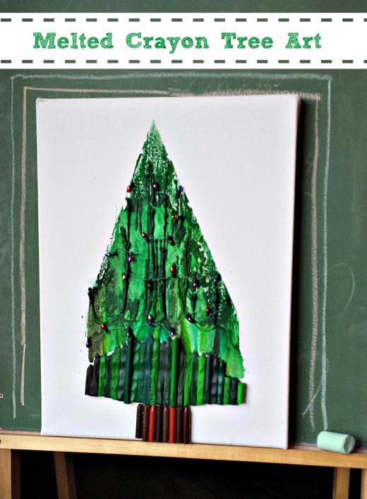 Melted Crayon Tree Art - KC Edventures