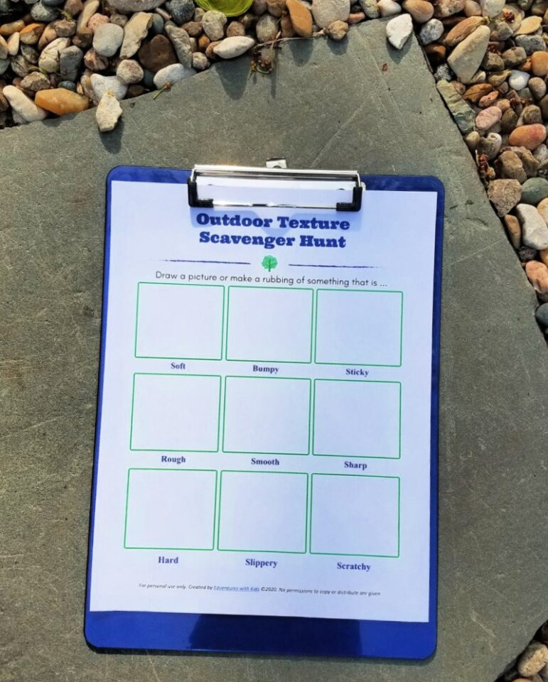 Outdoor Texture Scavenger Hunt for Kids | FREE printable!