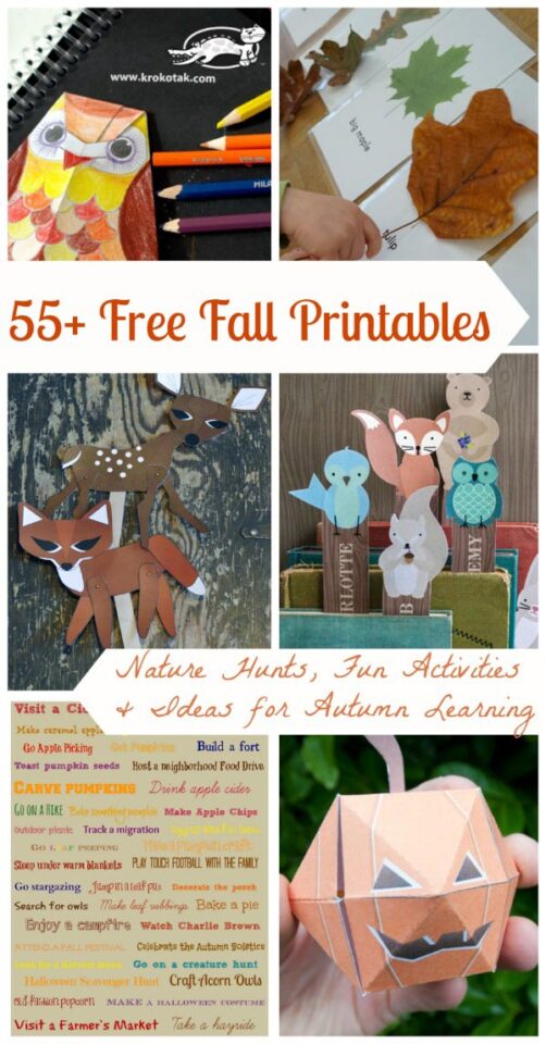 55+ Free Printable Games, & Activities for Autumn