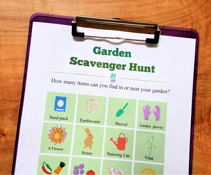 Garden Scavenger Hunt (with FREE printable!)