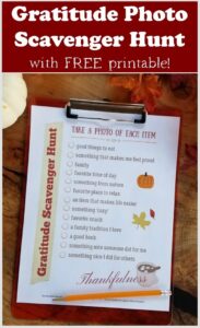 Gratitude Scavenger Hunt | FREE printable