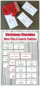 Christmas Charades list and Pictionary Game (printable cards!)