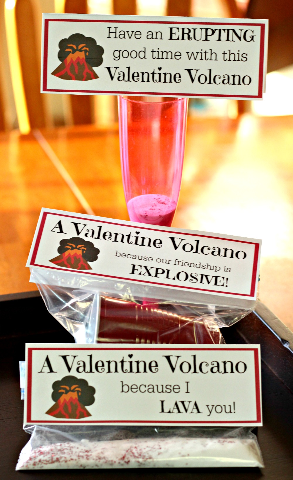 FREE Printable Valentine Volcano Cards & Science Experiment