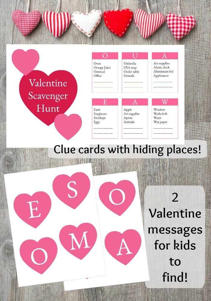 Non Candy Valentine Ideas | Scavenger Hunt printables