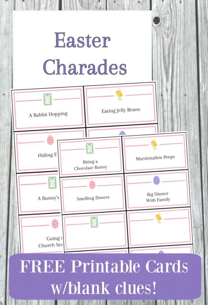 Easter Charades for Kids & Adults with FREE Printable Cards