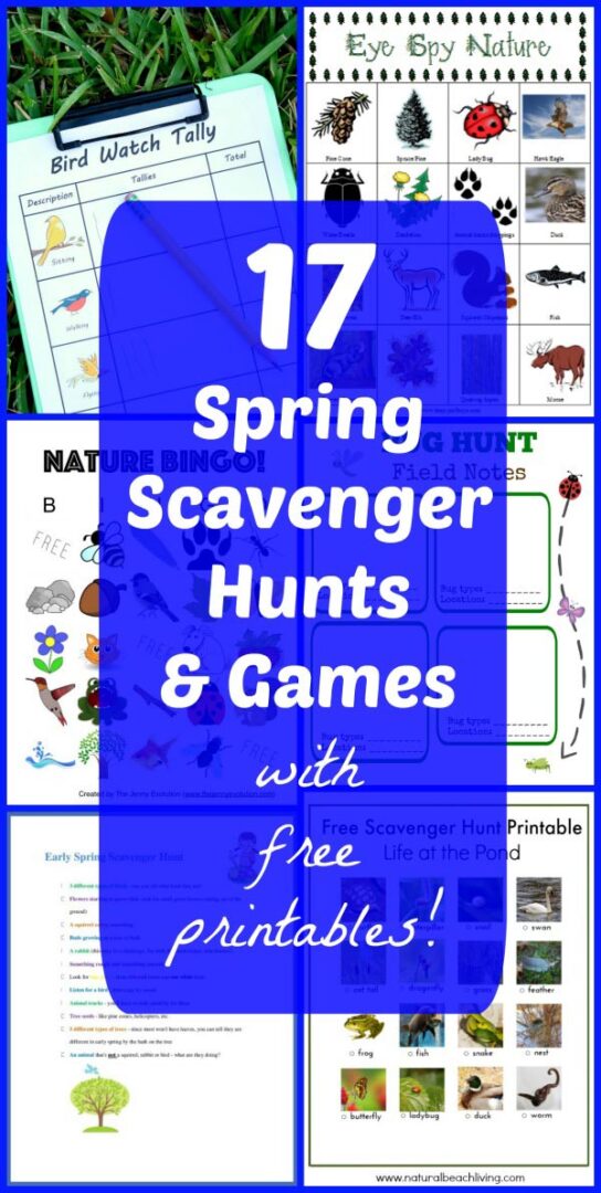 17 Spring Scavenger Hunts | FREE Printables for Preschool, Kids & Tweens