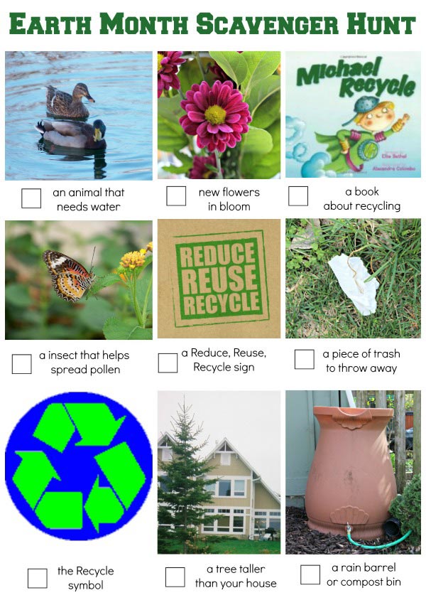 Earth Day Scavenger Hunt - FREE Printable!