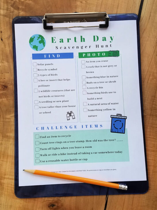 Earth Day Scavenger Hunt - FREE Printable!