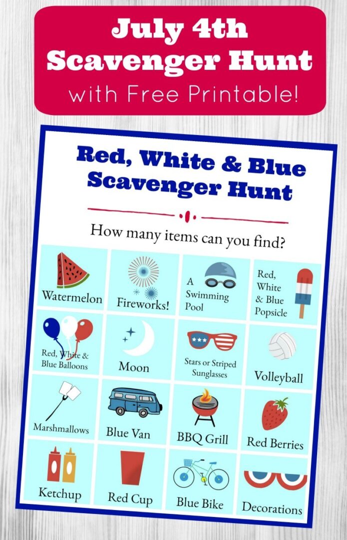 FREE Printable 4th of July Scavenger Hunt
