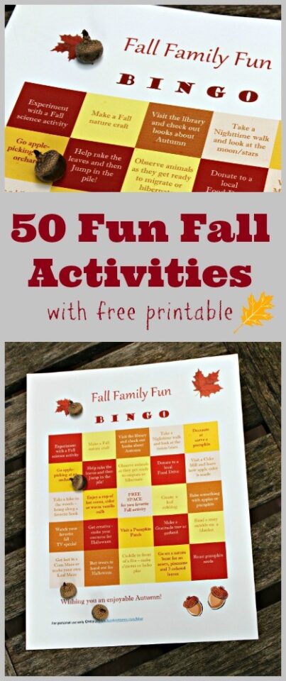 50 Fun Fall Activities for Families {w/free printable list}