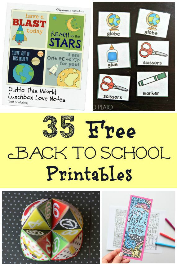 35 FREE Back to School & First Day of School Printables